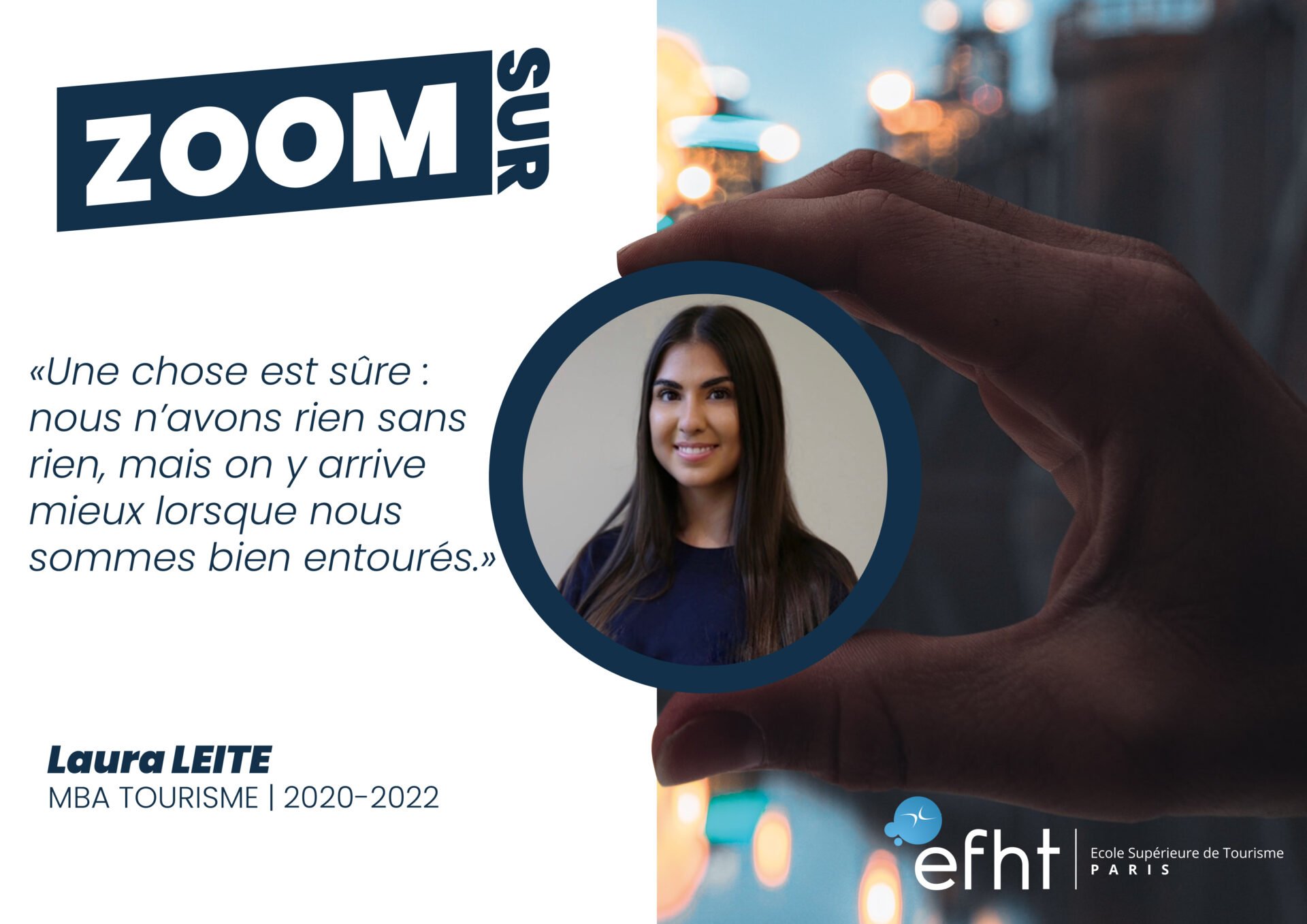 Zoom sur... Laura - École Française d'Hôtellerie et de Tourisme