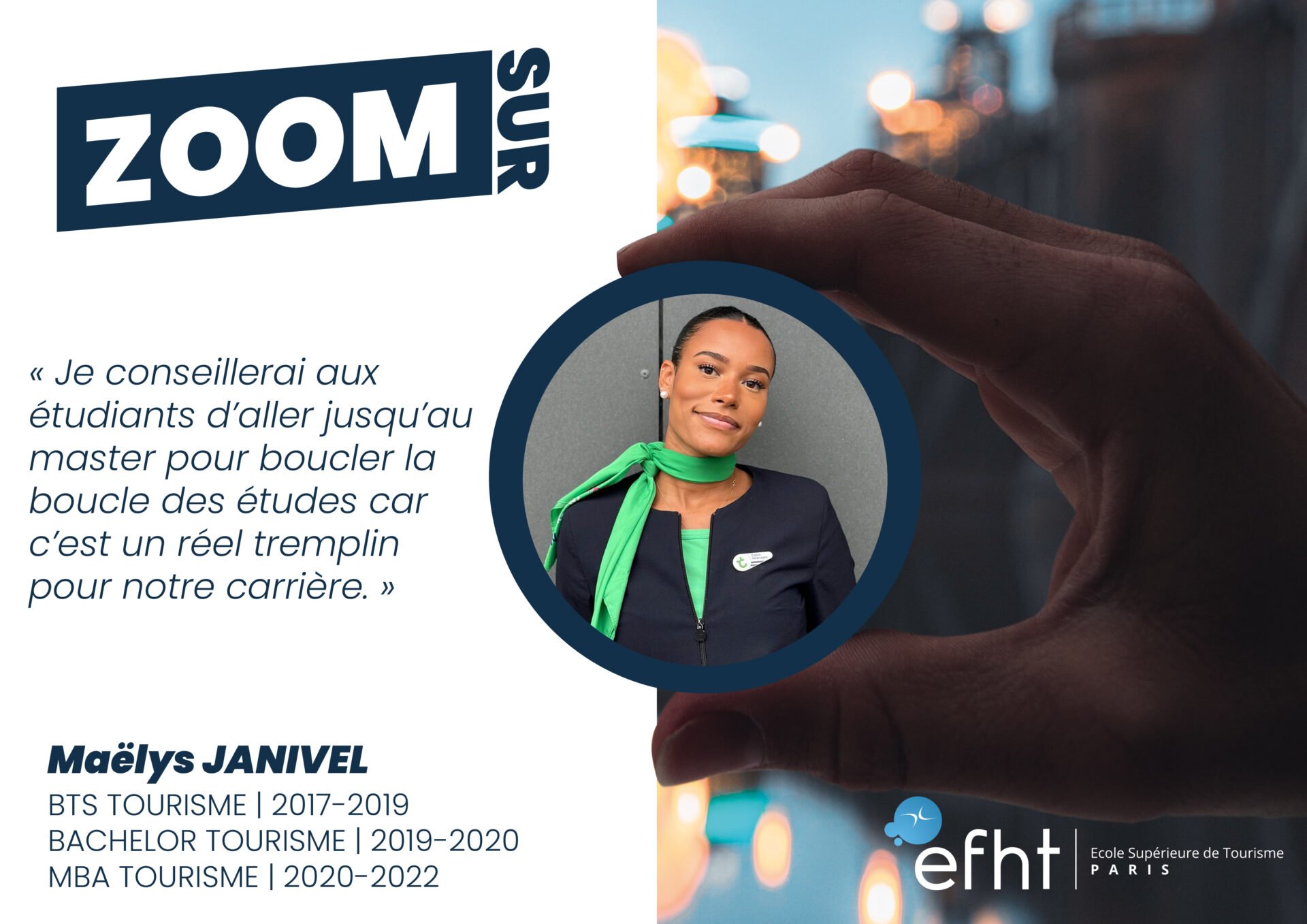 Zoom sur... Maëlys - École Française d'Hôtellerie et de Tourisme